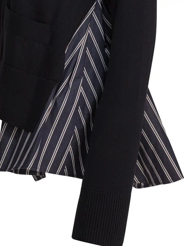Sacai Layered Knit Cardigan - Black