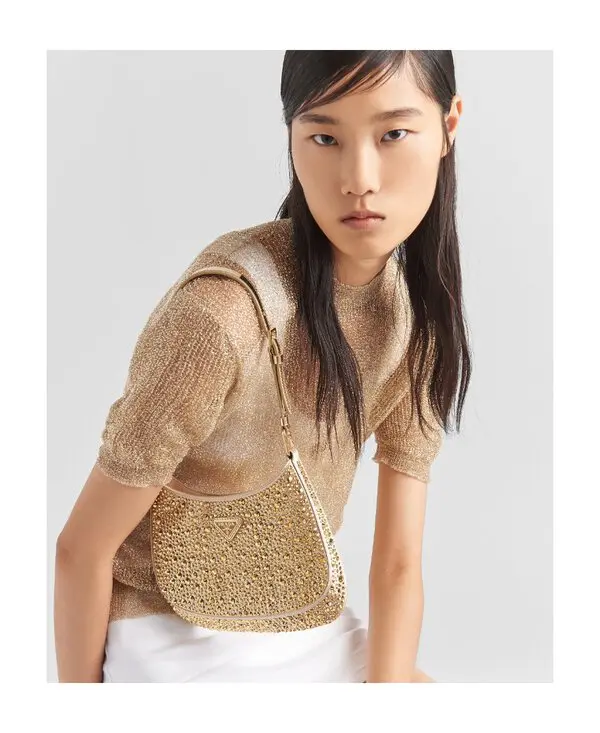Prada Cleo Embellished Shoulder Bag