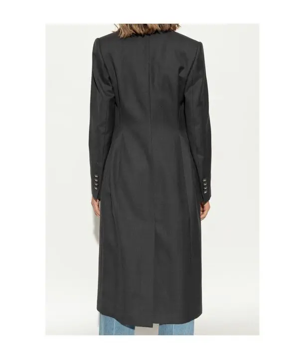 Dolce & Gabbana Double-breasted Coat With Logo Buttons - Grey