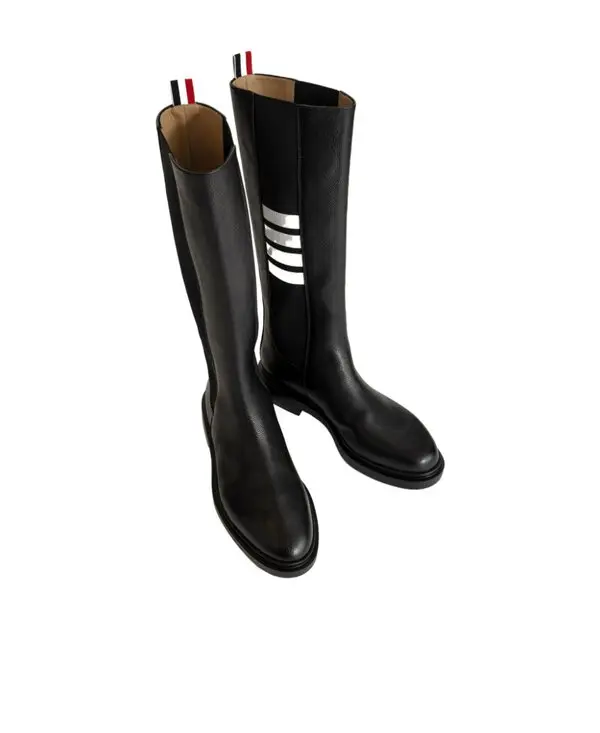 Thom Browne Knee-high Chelsea Boots With Signature Stripes