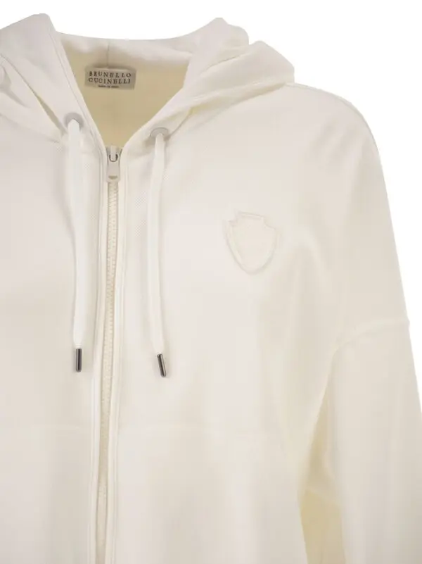 Brunello Cucinelli Logo Patch Zip-up Hoodie - No