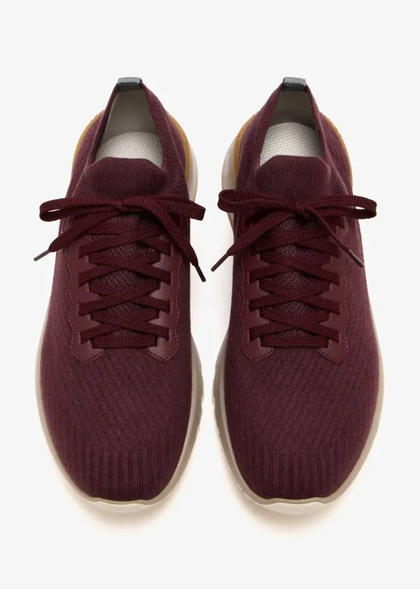 Brunello Cucinelli Knitted Lace-up Sneakers - Brown