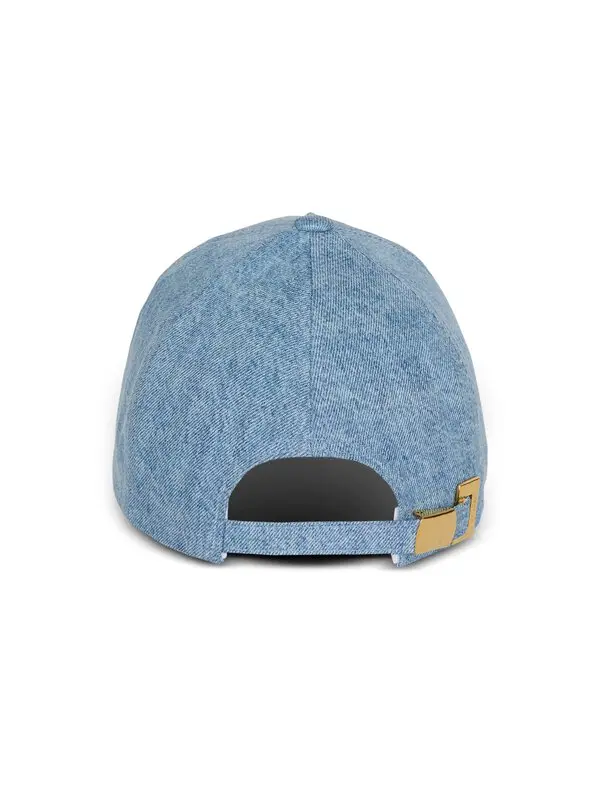 Balmain Logo Detailed Denim Baseball Cap - Blue