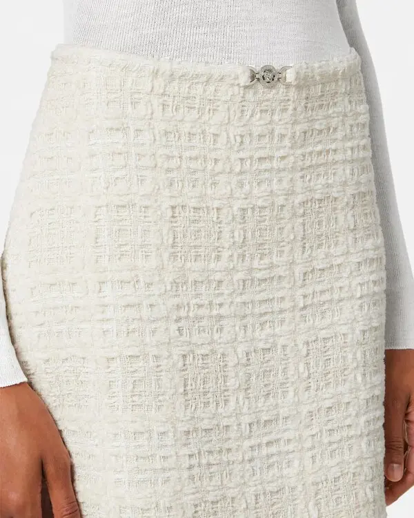 Versace Tweed Mini Skirt With Medusa '95 Hardware - White