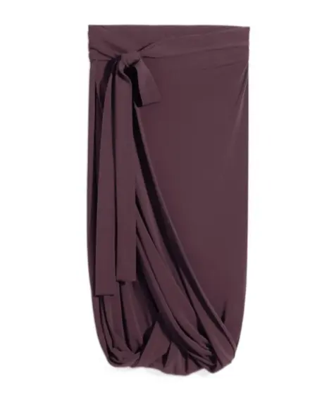 LEMAIRE Tie-detail Draped Midi Skirt - Fig