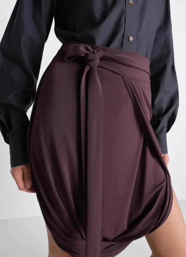 LEMAIRE Tie-detail Draped Midi Skirt - Fig