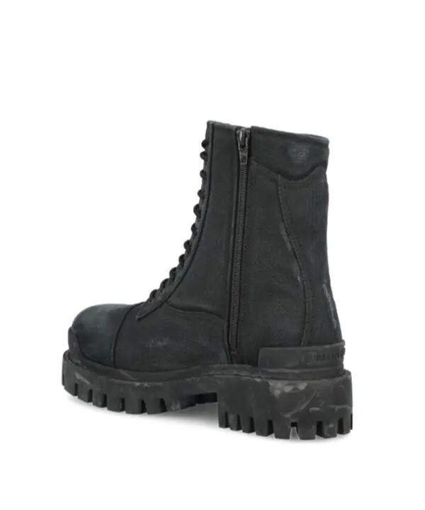 Balenciaga Strike Lace-up Combat Boots - Black