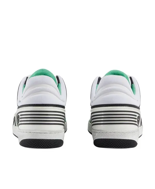 Gucci Basket Round Toe Lace-up Sneakers - Gray