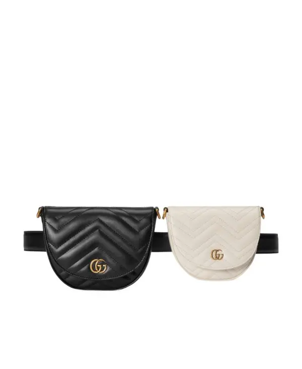 Gucci Double G Quilted Belt Bag - Black