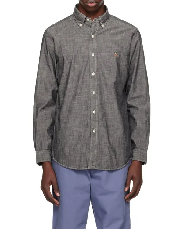 Polo Ralph Lauren Logo Long Sleeve Shirt - Gray