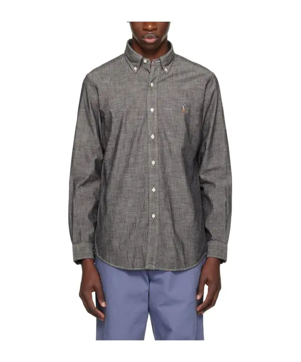 Polo Ralph Lauren Logo Long Sleeve Shirt - Gray