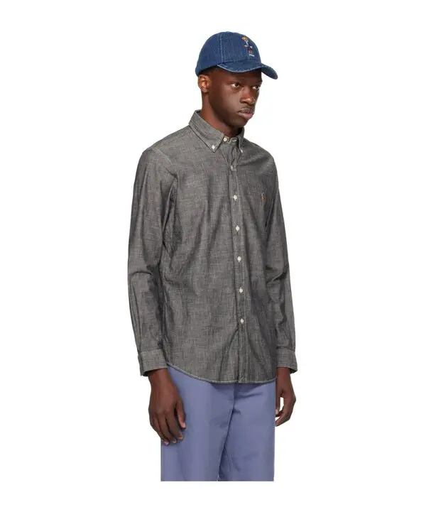Polo Ralph Lauren Logo Long Sleeve Shirt - Gray