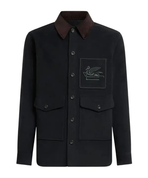 Etro Pegaso Embroidered Flap Pocket Jacket - Black