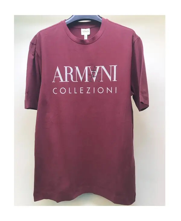 Emporio Armani Logo Printed Round-collar Short-sleeved T-shirt