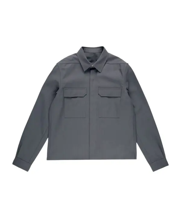 Rick Owens Long-sleeved Cropped Shirt - Gray