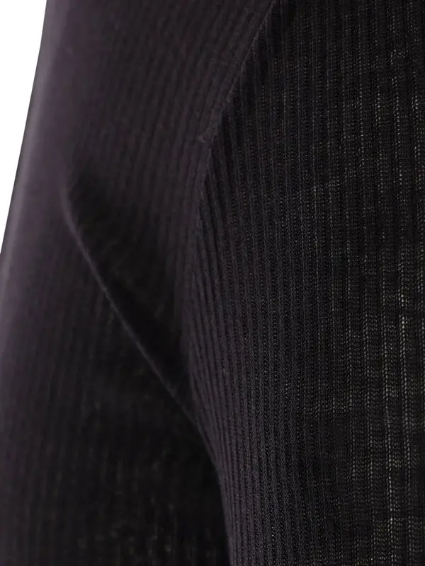 Rick Owens Ribbed Long Sleeve Top - Black