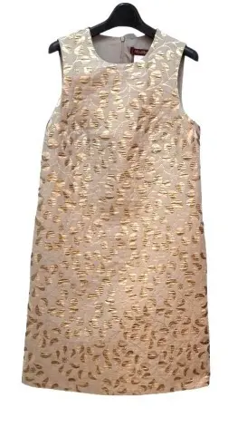 Max Mara Sleeveless Graphic Pattern Dress - Nude