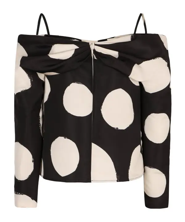 Nina Ricci Polka-dot Off-the-shoulder Top