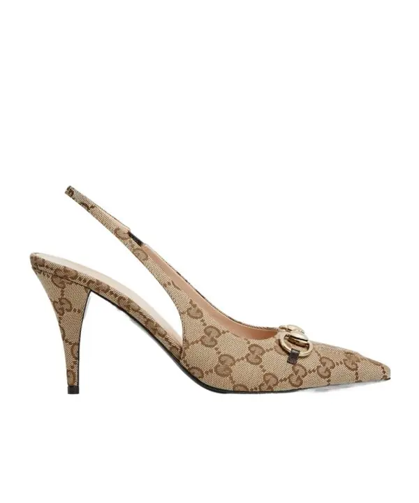 Gucci Horsebit Slingback Pumps - Nude