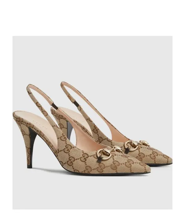 Gucci Horsebit Slingback Pumps - Nude