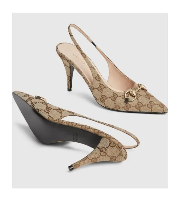 Gucci Horsebit Slingback Pumps - Nude
