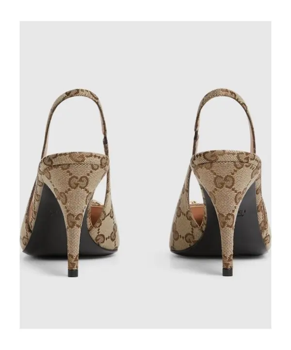 Gucci Horsebit Slingback Pumps - Nude