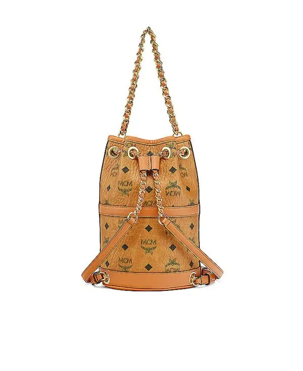 Mcm Mini Aren Chain Drawstring Backpack
