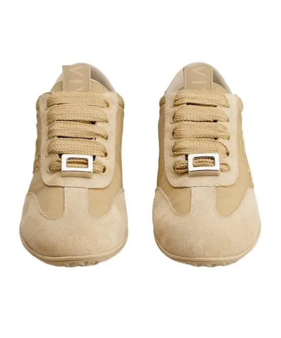 ROGER VIVIER Viv Low Embroidered-logo Sneakers - Beige