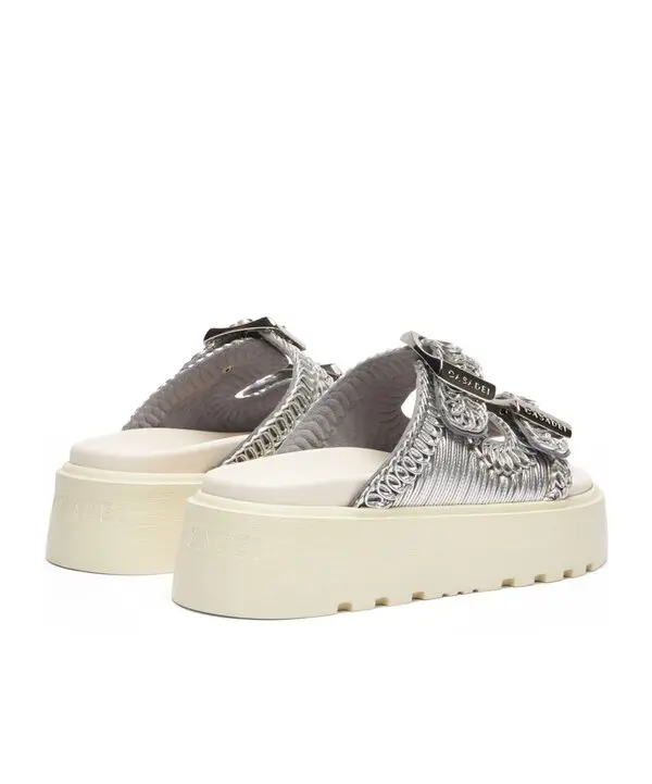 Casadei Birky Platform Slides - White