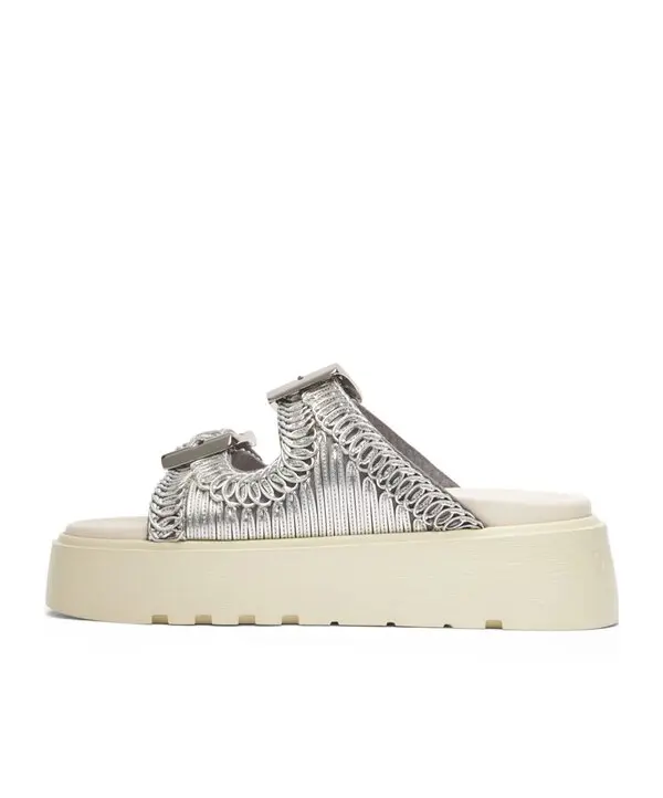 Casadei Birky Platform Slides - White
