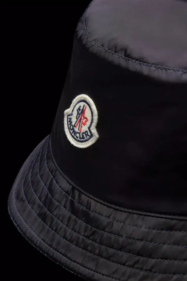 Moncler Logo Patch Bucket Hat - Blue