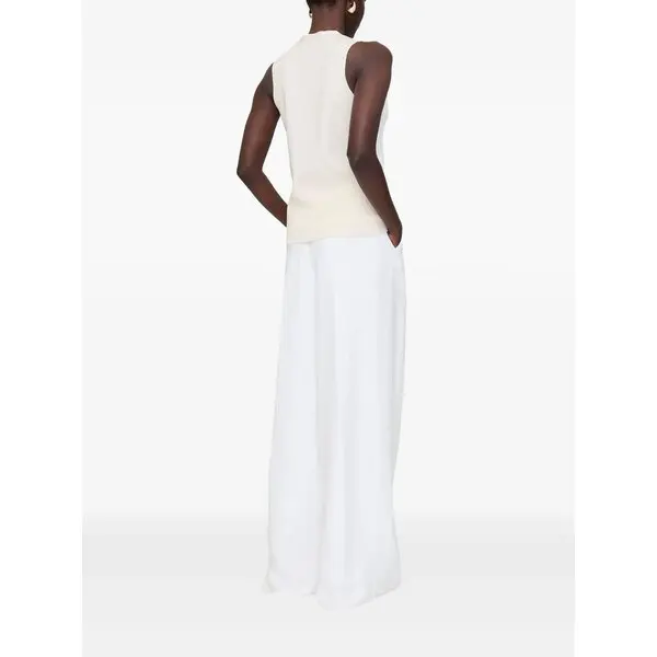 ANINE BING Ribbed-knit Plunging V-neck Vest