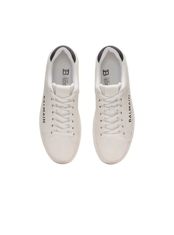 Balmain Calfskin B-court Trainers - White