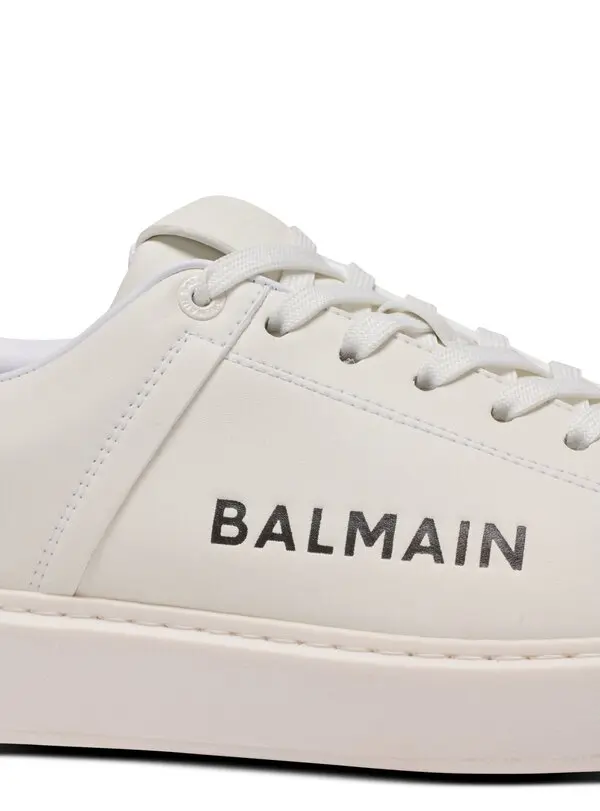 Balmain Calfskin B-court Trainers - White