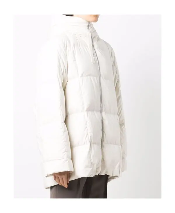 JIL SANDER Padded Zip-up Hooded Coat - Nude