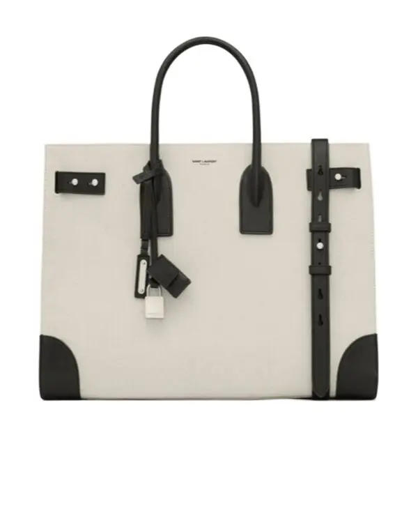 Saint Laurent Sac De Jour Thin Large Tote Bag - White