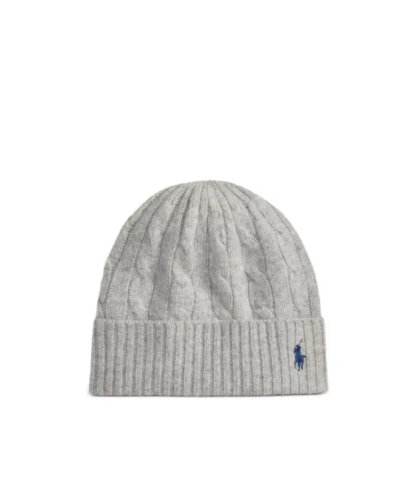 Polo Ralph Lauren Cable Knit Beanie - Light Gray
