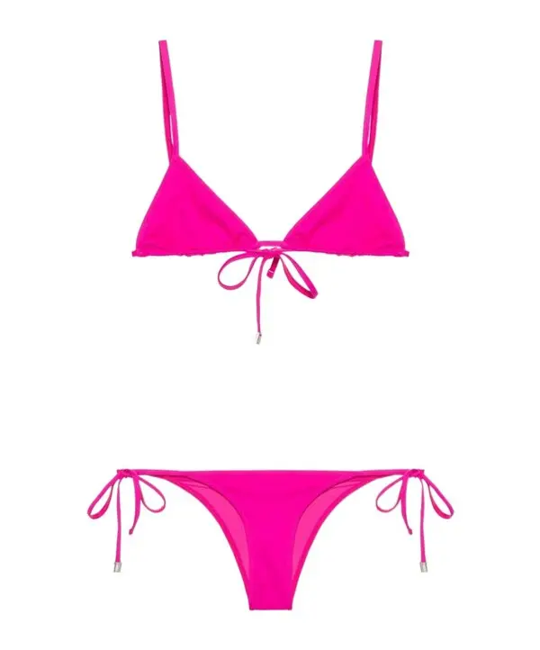 Attico The Tie-fastened Stretch Bikini - Pink