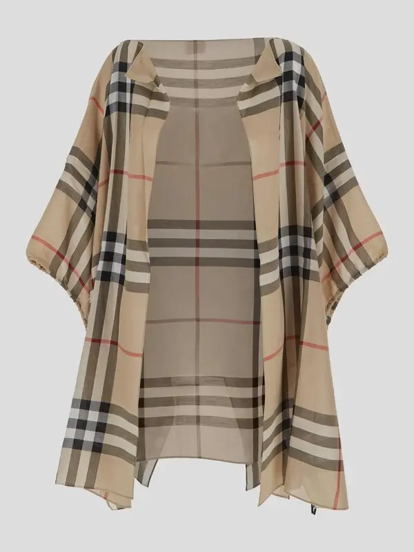 Burberry Checked Cotton Cape