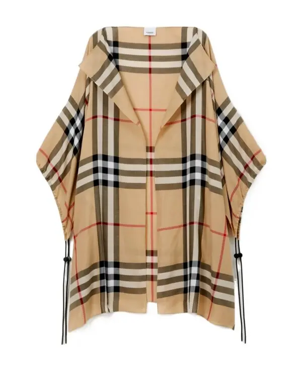 Burberry Checked Cotton Cape - Nude