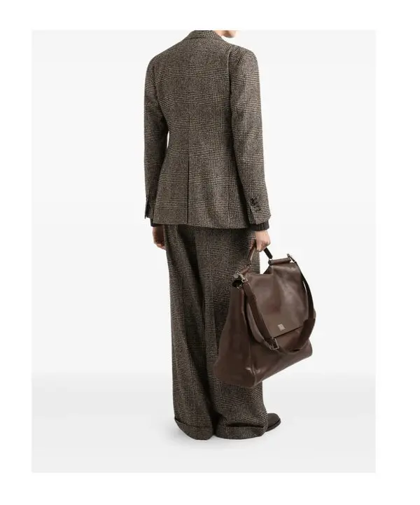 Dolce & Gabbana Pleated Glen Check Alpaca-blend Wide-leg Trousers