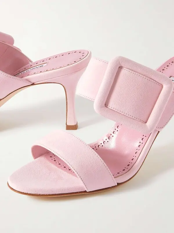 Manolo Blahnik Muller Buckled Heeled Mules