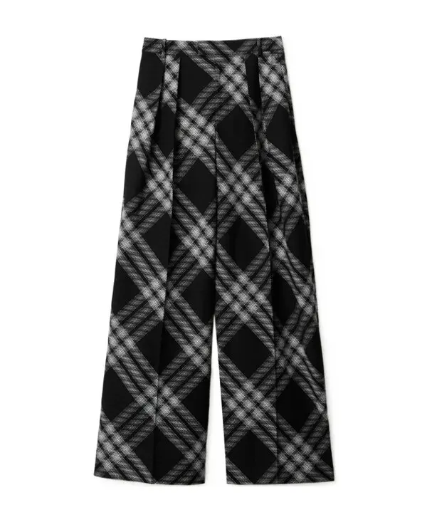 Burberry Plaid Wide-leg Trousers