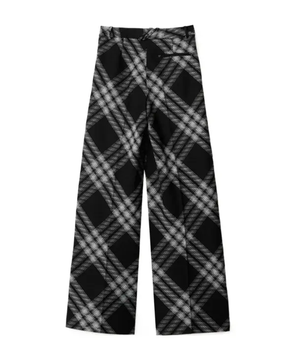 Burberry Plaid Wide-leg Trousers