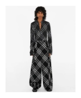 Burberry Plaid Wide-leg Trousers