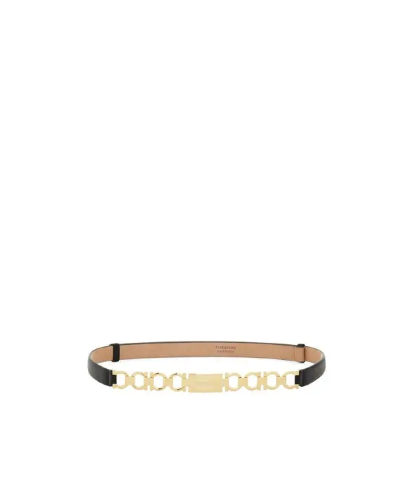 FERRAGAMO Gancini Chain Detail Belt - Nude