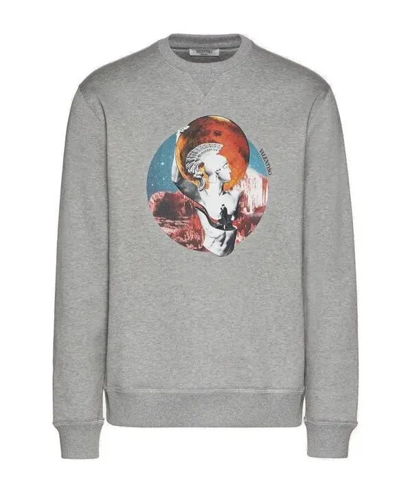 Valentino Garavani Printed Crew Neck Long Sleeve Sweater