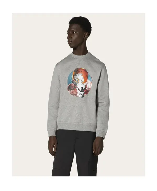 Valentino Garavani Printed Crew Neck Long Sleeve Sweater