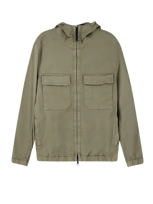 Stone Island Zip-up Hooded Jacket - Green