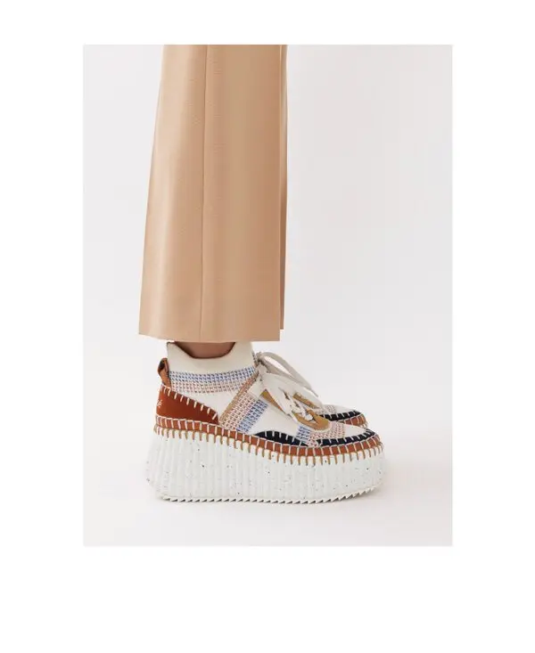 Chloé Nama Wedge Sneakers - White
